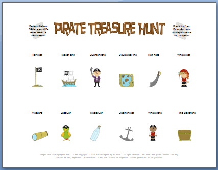 Pirate Treasure Hunt | My Fun Piano Studio