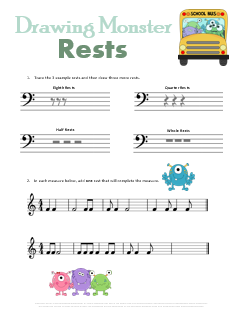 Music_Theory_Worksheet_Drawing_Music_Symbols_Monster_Rests | My Fun ...