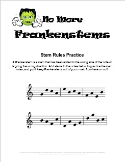 Frankenstems_Halloween_Stem_Rules_Music_Worksheet | My Fun Piano Studio