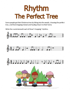Christmas Music Worksheet Chopping Rhythms | My Fun Piano Studio