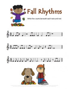 Thanksgiving Rhythm Music Worksheet | My Fun Piano Studio