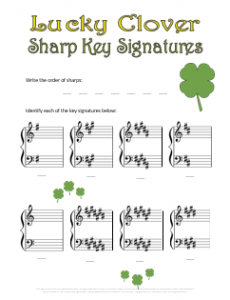 music_theory_worksheet_for_st_patricks_day_lucky_clover_key_signature ...